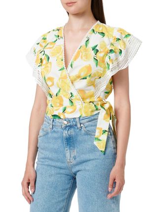 Nafnaf Damen Zitrone C1 Klassisches Hemd, Zitronengelb, 40