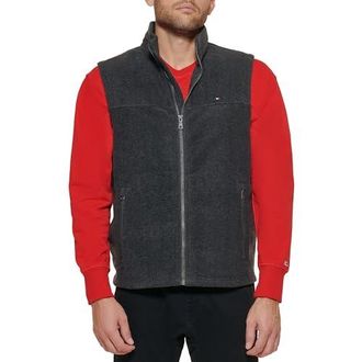 Tommy Hilfiger Gilet en Polaire, Gris Anthracite, S Homme