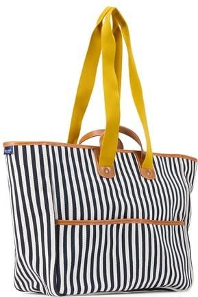 Bleu de Chauffe Cabas 48h M&eacute;lo ray&eacute; en coton