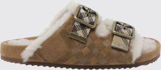 Burberry Urchin Sandalen aus Vintage-Check-Canvas mit Shearling-Futter