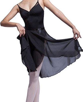 Hoerev Adultes Pure Wrap Jupe, Jupe Ballet Ballet Danse Dancewear,Noir,13-14 Years