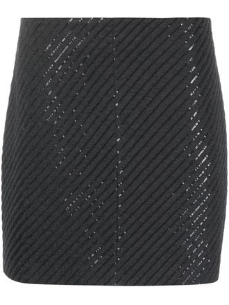 Brunello Cucinelli minijupe brodée de sequins - Gris