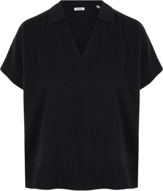 Aspesi Femme, Tops, Noir, Taille: 36 FR T-shirt en jersey de coton avec imprim&eacute;