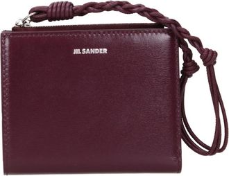 Jil Sander Kartenetui aus Leder mit geflochtenem Detail - - Accessories - Damen - Rot - ONE SIZE