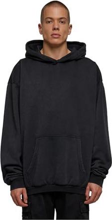 Urban Classics Sweat &agrave; Capuche D&eacute;lav&eacute; &agrave; lacide Homme Sweat-Shirt &agrave; Capuche Noir XL