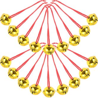 Pretyzoom Weihnachtsglocken-Set 20 St&uuml;ck 4 cm Goldene Glocken 10 M Band Handgefertigte Ornamente