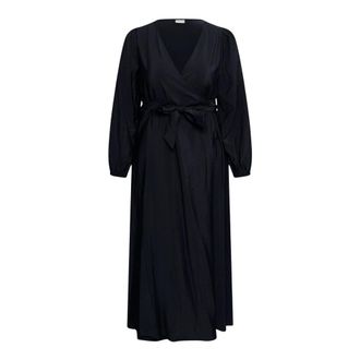 Kaffe Curve Wickelkleid - - Dresses - Damen - Blau - XL