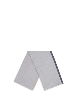Brunello Cucinelli Mens Cashmere Scarf Pearl Grey Scarfs