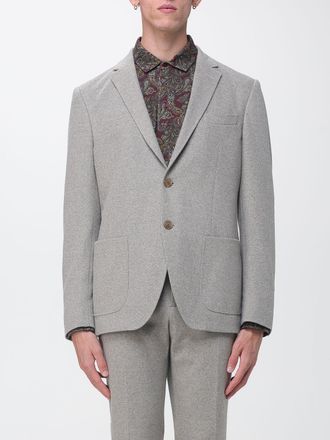 Etro Blazer droit en m&eacute;lange de coton avec col &agrave; revers