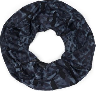 styleBREAKER Loop Schal mit Camouflage Muster im Destroyed Vintage used Look, Schlauchschal, Tuch, Unisex 01016134, Farbe:Schwarz-Grau