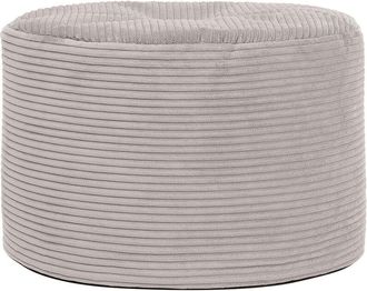 Icon Brand Icon - Pouf Repose-Pieds Rond en Velours Côtelé Frankie, Poufs de Salon, Gris, oeko-tex