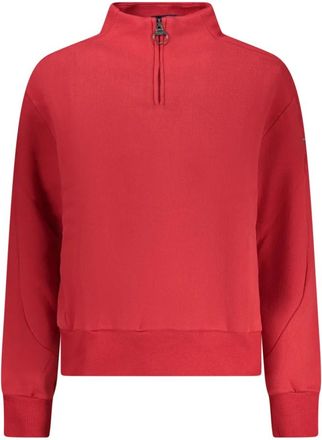 North Sails Femme, Sweatshirts et sweats &agrave; capuche, Rouge, Taille: 40 FR Pull hiver molletonn&eacute; &agrave; demi-zip