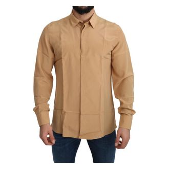 Dolce & Gabbana Vielseitiges Seidenhemd f&uuml;r M&auml;nner - - Shirts - Herren - Gelb - L