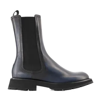 Alexander McQueen Mens Leather Chelsea Boot Gray