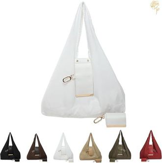 Generic Le sac fourre-tout compact et multifonction qui tient dans votre poche, sac fourre-tout compact de poche, sac de courses de grande capacit&eacute;, blanc, 11