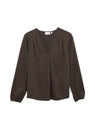 Comma Langarmbluse Bluse Viskosebluse mit Faltendetails