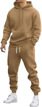 Generic Ensemble de surv&ecirc;tement 2 pi&egrave;ces pour homme, sweat &agrave; capuche, tenue de sport et jogging, ensemble d&eacute;contract&eacute;, couleur camel, taille XL