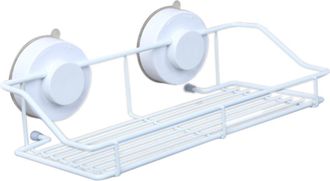 Valiclud Badezimmerregal Weiss Mit Saugnapf Wandregal Aus Robustem Material Badezimmer-Organizer Zum Abstellen Kleiner Gegenstände Einfach Zu Reinigen