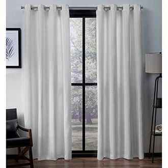 Exclusive Home Curtains Virenze Vorhänge aus Kunstseide, 1 Paar, Polyester, Winter-Weiß, 54x108