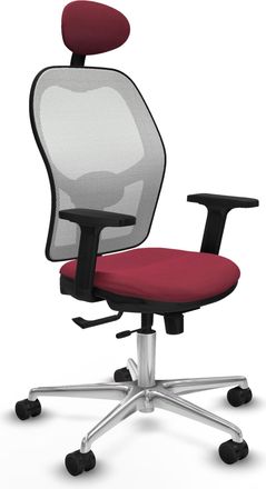 Piqueras y Crespo Atmungsaktiver B&uuml;rostuhl mit 2D-Armen, h&ouml;henverstellbarer Lendenwirbelst&uuml;tze und festem Kopfteil, ausgestattet mit Syncro/Traslack und injiziertem Sch