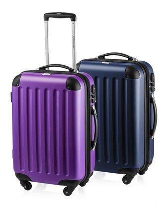 HAUPTSTADTKOFFER · Spree · 2er Hartschalen Kofferset · 2X Handgepäck 49 Liter (Lila-Dunkelblau)