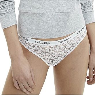 Calvin Klein Slip Brésilien Femme Dentelle, Blanc (White), XS