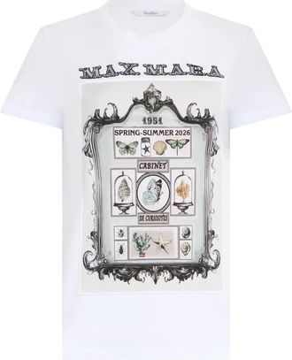 Max Mara Femme, Tops, Blanc, Taille: 40 FR Spadino Graphic T-Shirt