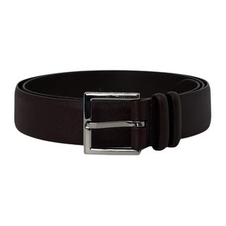 Orciani Cintura Basic Saffiano 3.5 cm - - Accessories - Herren - Braun - 110 CM