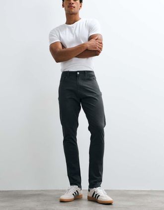 Capo pantalon chino droit riche en coton gris fonc&eacute;