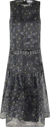 Ganni Femme, Robes, Noir, Taille: 36 FR Robe en organza Shibori