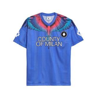 Marcelo Burlon Homme, Tops, Multicolore, Taille: XL Soccer T-Shirt