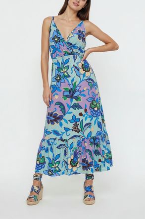 Gerard Darel Robe mi-longue boutonn&eacute;e en imprim&eacute; floral - Nuage
