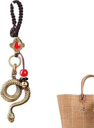 Generic Cha&icirc;ne Serpent, Cha&icirc;ne Serpent Chinois - Porte-cl&eacute;s Style Chinois, Statue en Laiton de lAnn&eacute;e Serpent - Porte-cl&eacute;s Mascotte Vintage, b, Siehe Beschrei