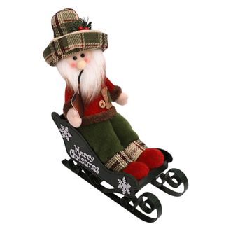 Generic Weihnachtsdekoration f&uuml;r den Schreibtisch, Weihnachtsdekoration f&uuml;r den Schreibtisch, Tischakzent mit Schlitten des Weihnachtsmanns mit Elch - Weihnac