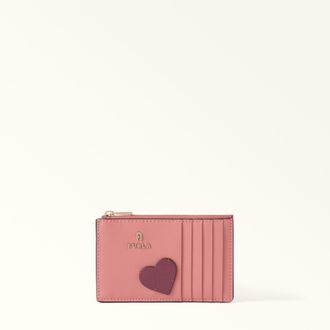 Furla Camelia Kartenetui M Toni Rosewood Rosa Sidney-kalbsleder + Herzaufn&auml;her Damen