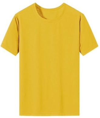 Generic Hommes Printemps et Couleur unie S&eacute;chage rapide Collants respirants Sueur Basketball Entra&icirc;nement Sport Fitness Top T Short Homme, jaune, M