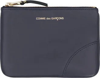 Comme Des Gar&ccedil;ons Smooth Calf Leather Flat Pouch Wallet - Navy