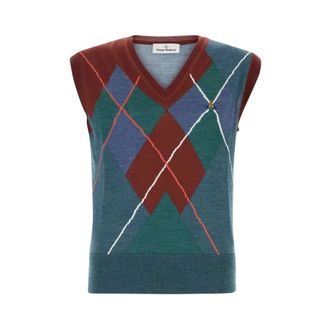 Vivienne Westwood Argyle Pullover - - Knitwear - Herren - Blau - S