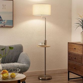 Lindby [GEBRAUCHT] Lindby Zinia Stehlampe Mit Ablage Und Usb Nickel Standleuchte Stehleuchte E27342 B-Ware