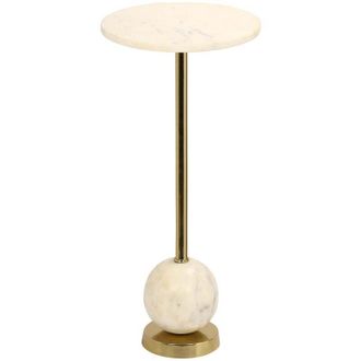 ebuy24 Salo Couchtisch, Ecktisch &Oslash;25cm Marmor Messing, Marmor