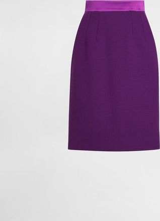 Dolce & Gabbana Midi-schlauchrock Aus Wollkrepp - Frau Röcke Violett 48