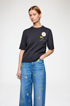 Ganni T-shirt en m&eacute;rinos Multicolore Laine - Taille S - Pour Femme