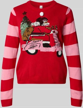 Only Pullover mit weihnachtlichem Santa-Motiv