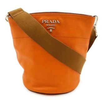 Prada unisex, Pre-owned, Orange, Taille: ONE Size Sac Seau Vintage en Cuir Pre-owned