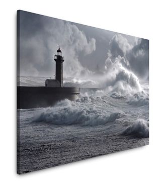 Paul Sinus Art Leuchtturm in Portugal 180 x 120 cm Inspirierende Fotokunst in Museums-Qualit&auml;t f&uuml;r Ihr Zuhause als Wandbild auf Leinwand in XXL Format