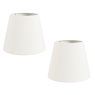 LEDs Com 2 Stück Lampenschirm, Leinen, Textil, Stoff, weiß, 200mm Ø