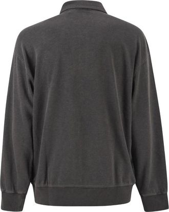 Carhartt Work in Progress Cotton Half-Zip Polo Collar Sweatshirt - Gray