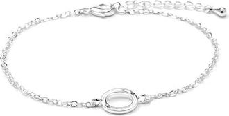 Luxenter Bracelet Alphabet finition argent - Lettre O, taille unique, M&eacute;tal, Sans pierre pr&eacute;cieuse