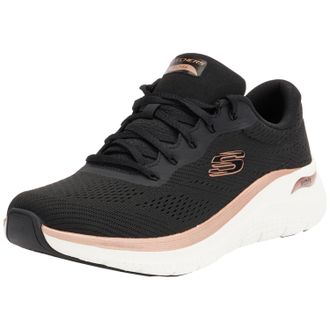 Skechers Damen Schuhe 2.0 The Distance, Gl&uuml;hen (Schwarz/Ros&eacute;gold)