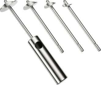Lurch 220295 Twister EDS 5teilig / Gem&uuml;sebohrer zum Aush&ouml;hlen von Obst und Gem&uuml;se mit Vier Bohraufs&auml;tzen aus Edelstahl, 26cm, Silber